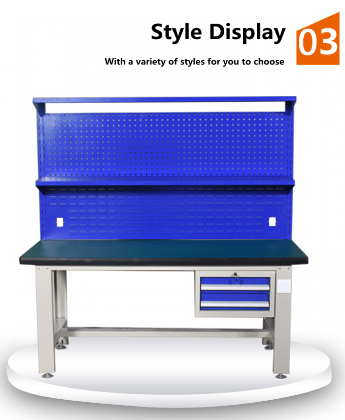 Meja Kerja Dada Alat Garasi Anti Statis Industri 1.2mm